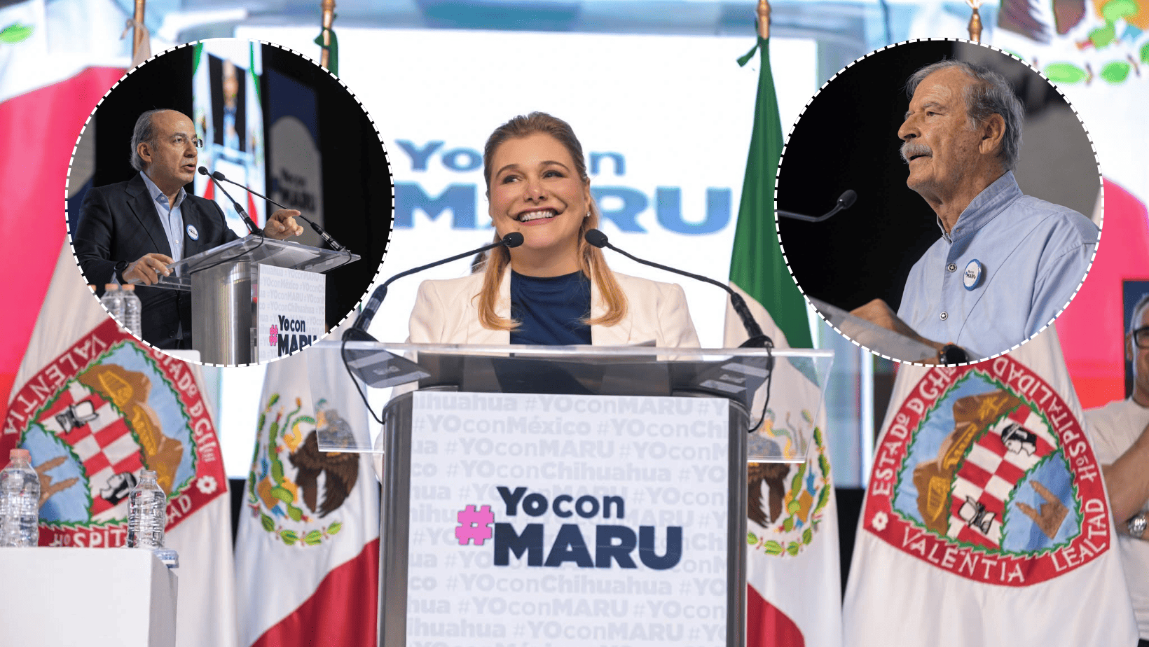 PAN respalda a Maru Campos en evento; asistieron Fox y Calderón ...